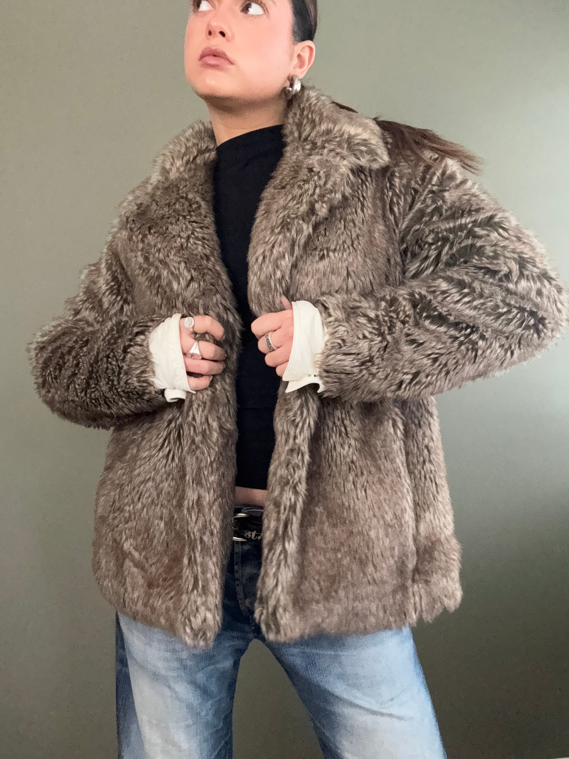 Diesel Faux Fur Jacket (S) – Shopmazzz